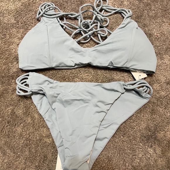 Elizabeth Jane | Swim | Nwt Smoke Dusty Blue Bralette Bikini Swimsuit ...